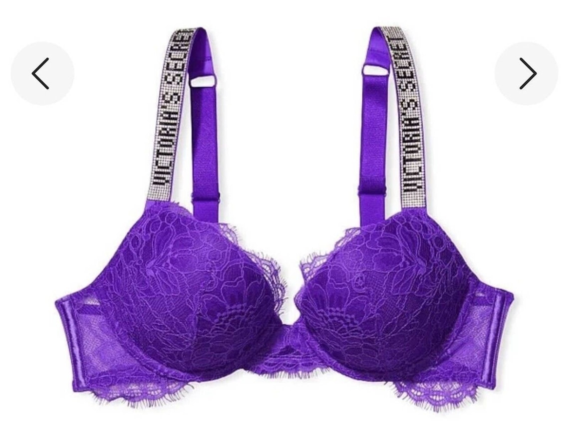 Victorias Secret Very Sexy Lace Shine Strap Push Up Bra Size Etsy