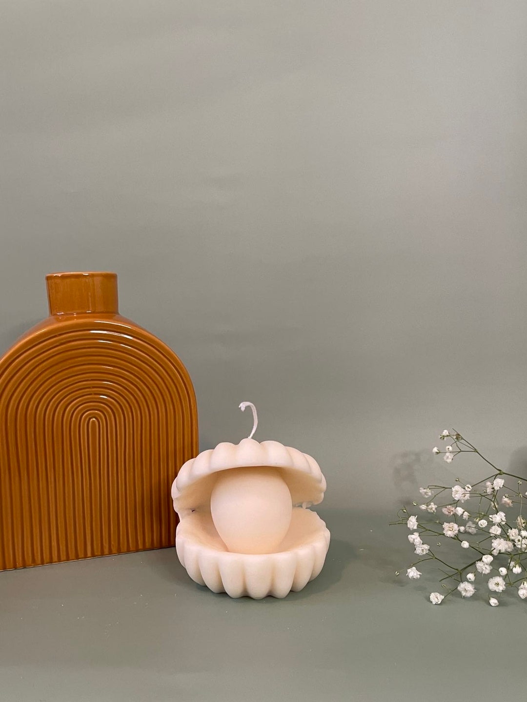 Large Clam Shell Candle | Modern Interior Design | Home Decor | Minimal ...