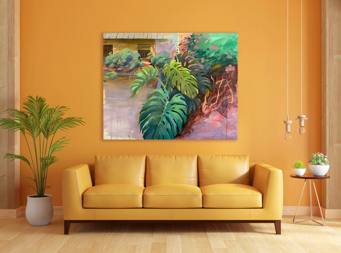 Lush Monster Leaves Interior Artwork - Etsy