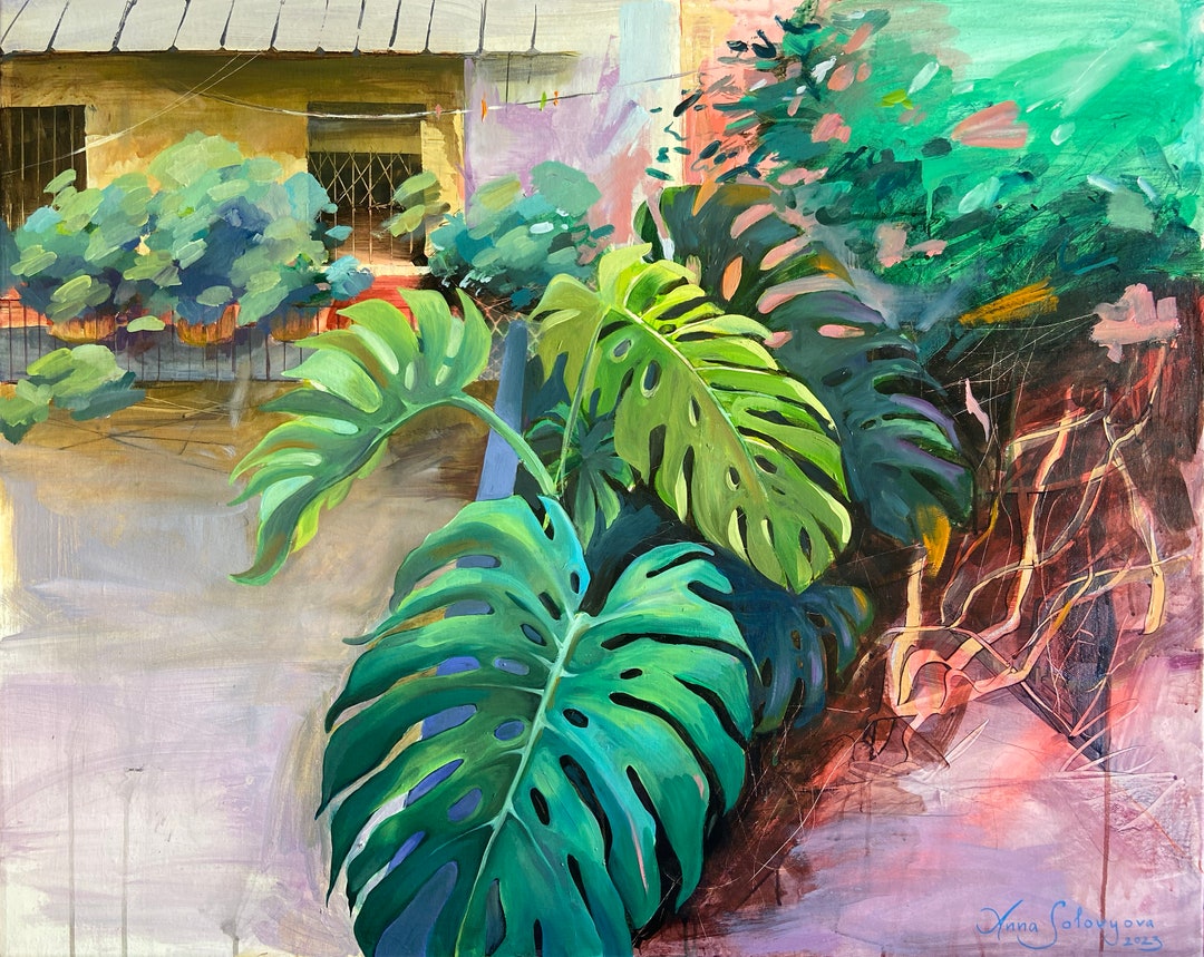 Lush Monster Leaves Interior Artwork - Etsy