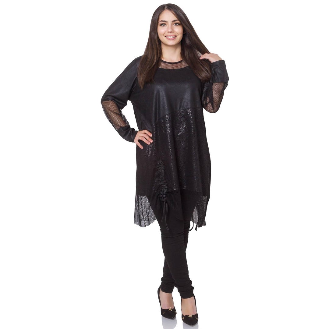Elegant Plus Size Black Formal Tunic Dress 4XL 5XL Loose Fit - Etsy