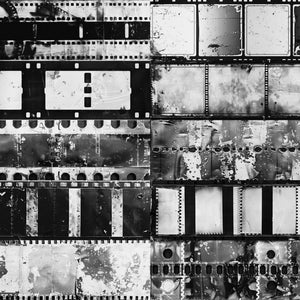 Vintage Old Filmstrip Paper, 58 Grungy Printable Film Strips in Black ...