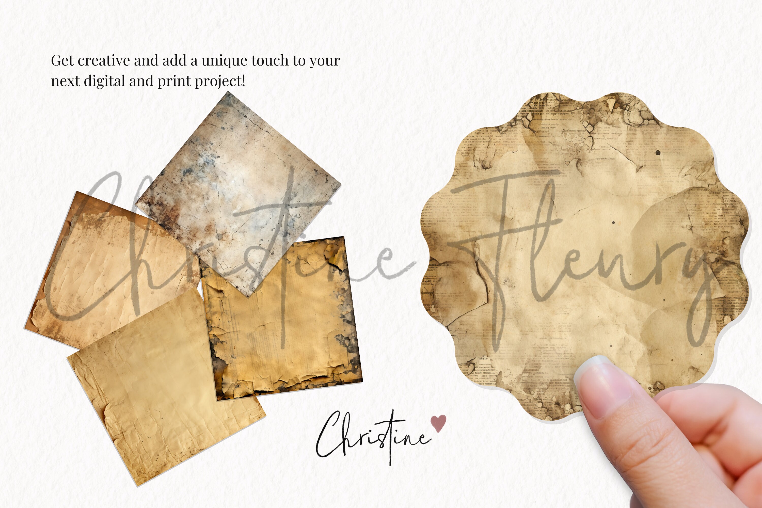 Old Paper Digital Paper Mini Pack Vintage Paper Patterns - Etsy