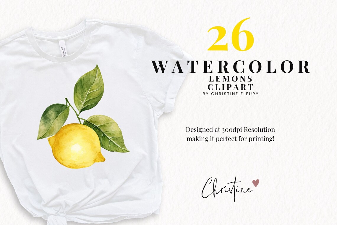 Watercolor Lemons Clipart, Fruit PNG, Summer PNG, Lemon PNG Instant ...