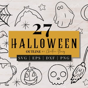 Halloween Outline SVG Bundle, Halloween SVG, Doodle, Halloween Doodle ...