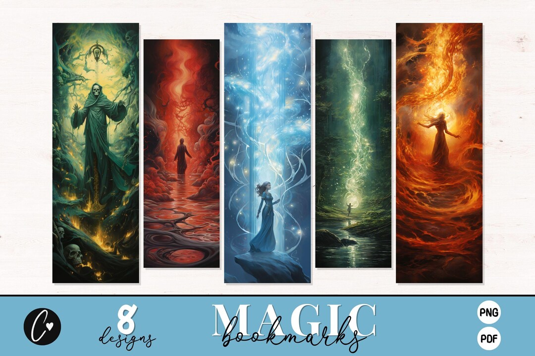 Magic Bookmark Designs, Junk Journal Printable Bookmarks, Printable ...