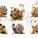 Patchwork Snails Whimsy Clipart, Whimsical Vintage Clipart, Junk ...