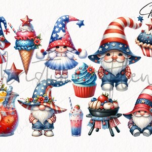 Happy 4th of July Gnomes Clipart, Gnome PNG, 4th of July PNG, Cute ...