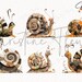 Patchwork Snails Whimsy Clipart, Whimsical Vintage Clipart, Junk ...