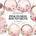 Pink Floral Round Signs Clipart, Spring PNG, Round Sign PNG, Spring ...