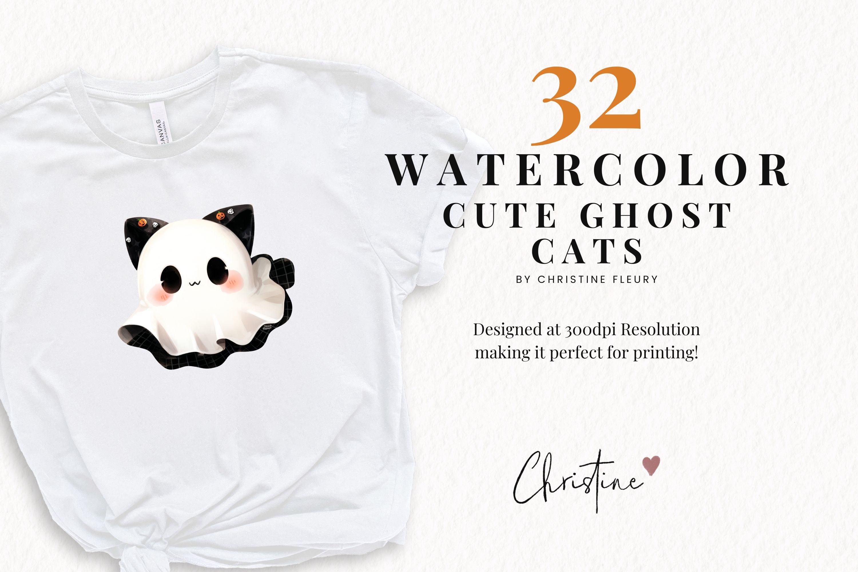 Cute Ghost Cats Clipart, Halloween PNG, Ghost Clipart, Spooky Cat PNG ...