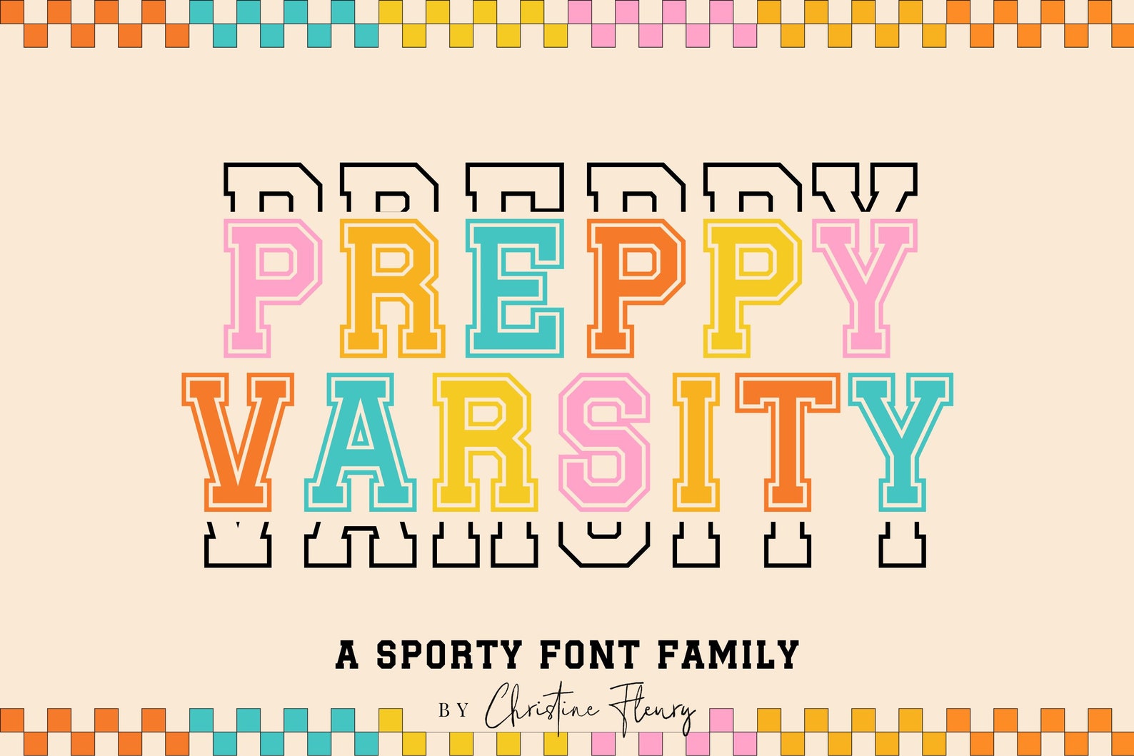 Preppy Varsity Font Family, Retro Sport Font, College Font, Retro Font ...