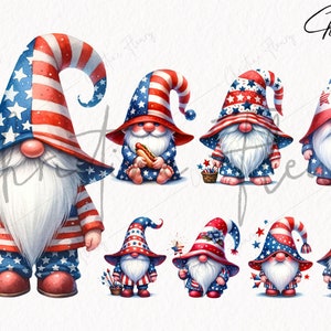 4th of July Gnomes Clipart, Patriotic PNG, Gnome PNG, Summer Gnome PNG ...
