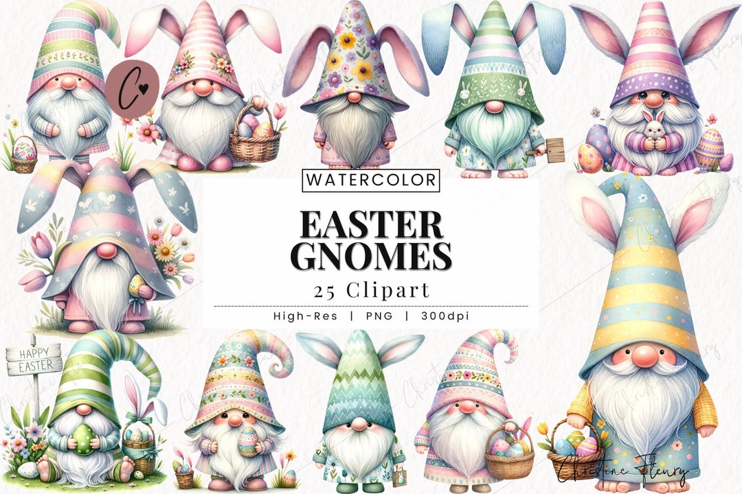 Easter Gnomes Clipart, Easter PNG, Gnome PNG, Spring Gnome PNG Instant ...