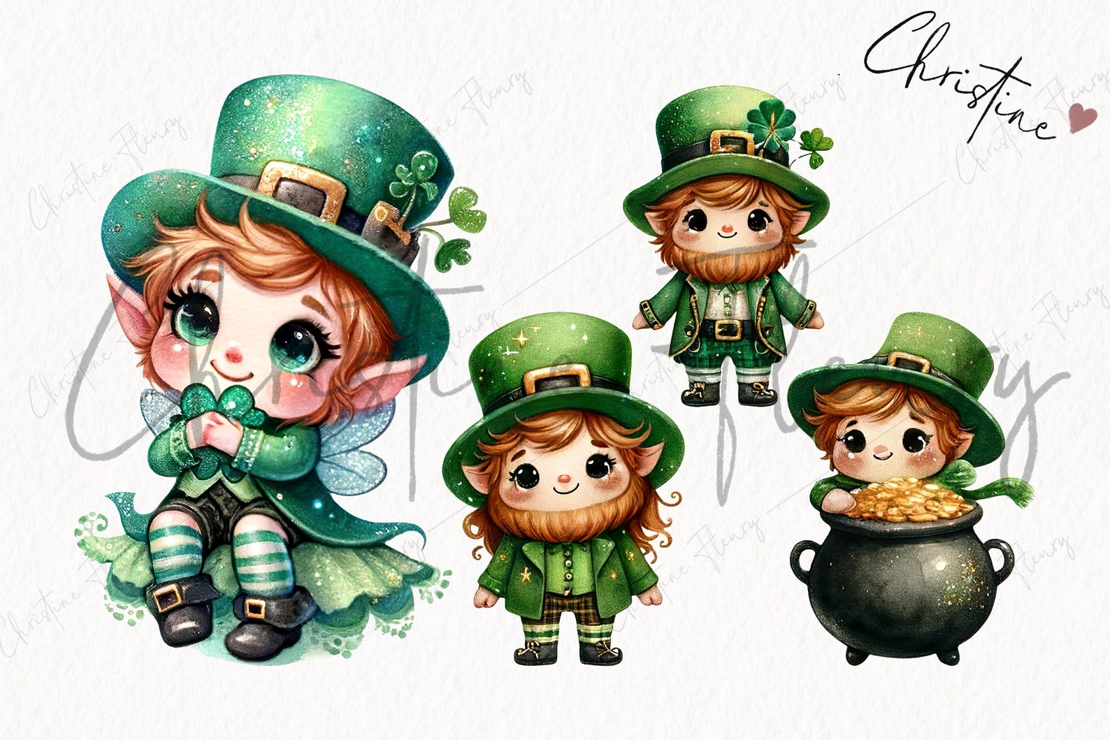 Watercolor Cute Leprechauns Clipart, ST Patrick's Day Png, Leprechaun ...