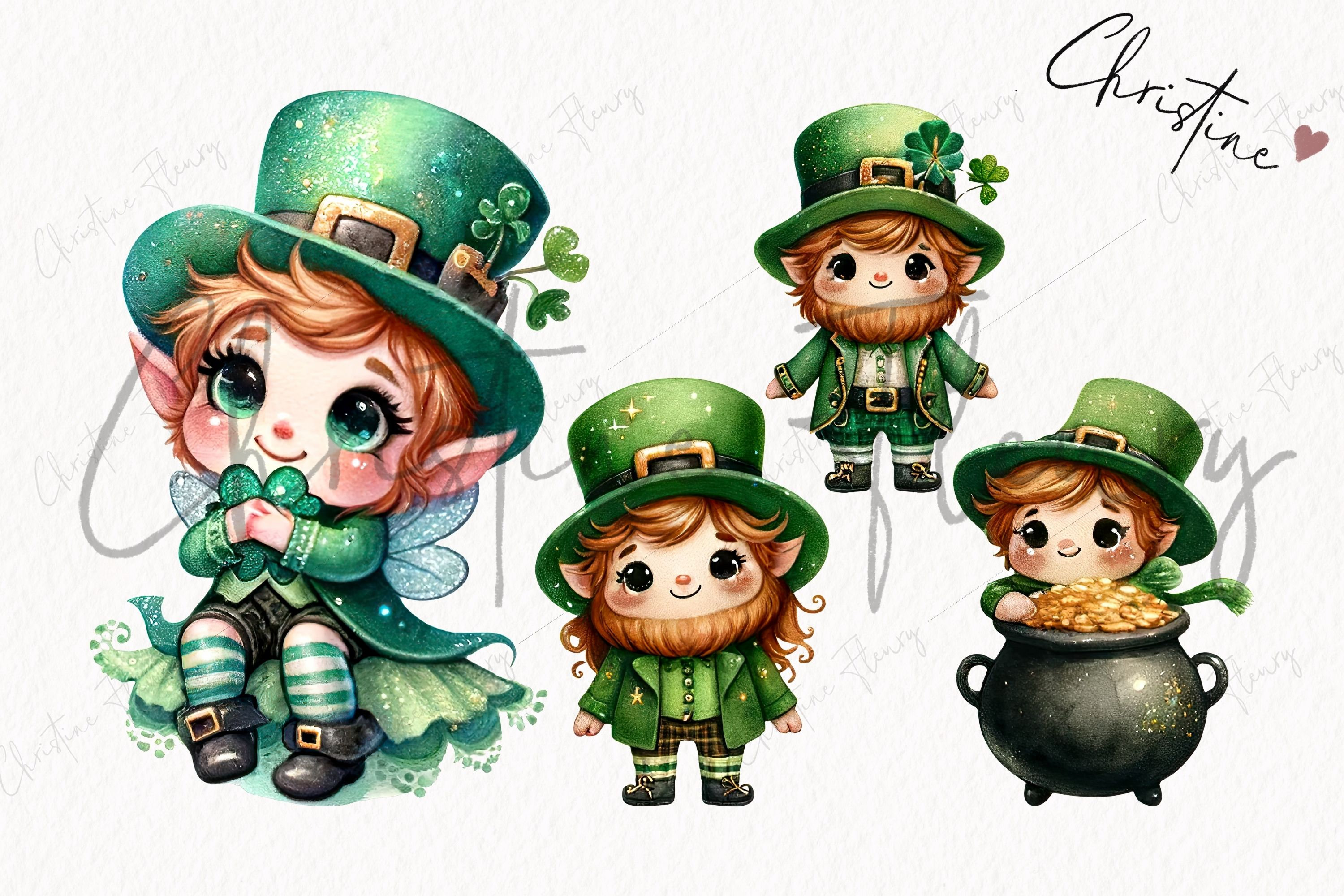 Watercolor Cute Leprechauns Clipart, ST Patrick's Day Png, Leprechaun ...