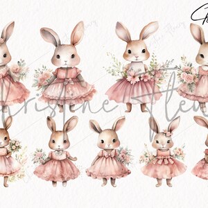 Spring Bunny Girls Clipart, Bunny PNG, Easter Bunny PNG, Spring PNG ...