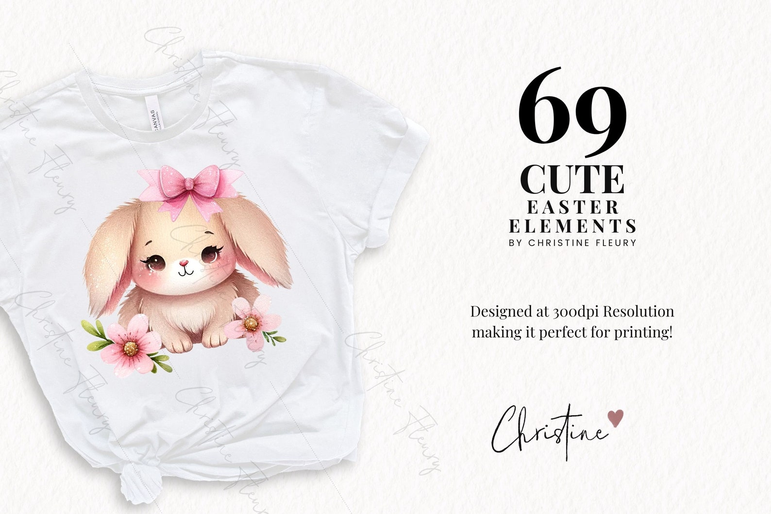 Watercolor Cute Easter Clipart Set, Spring PNG, Easter PNG, Cute Bunny ...