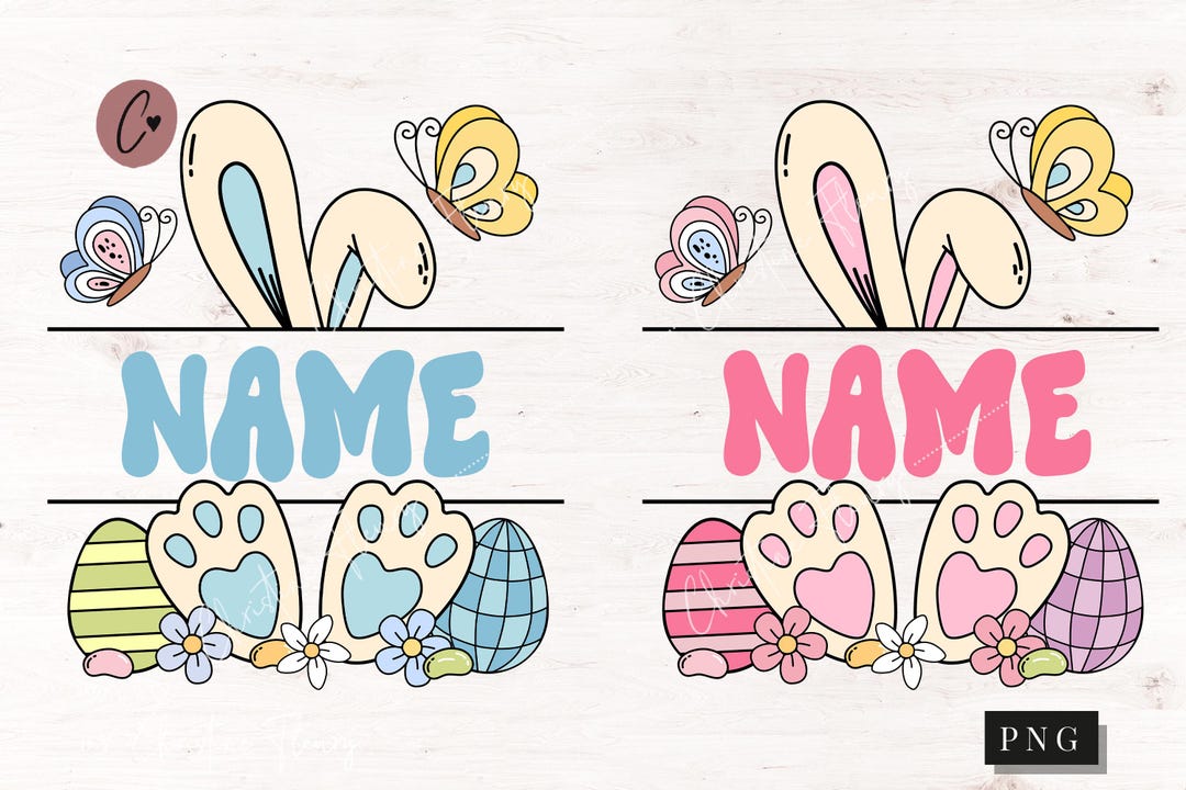 Easter Bunny Custom Name Sign PNG, Easter PNG, Easter Bunny Sublimation ...