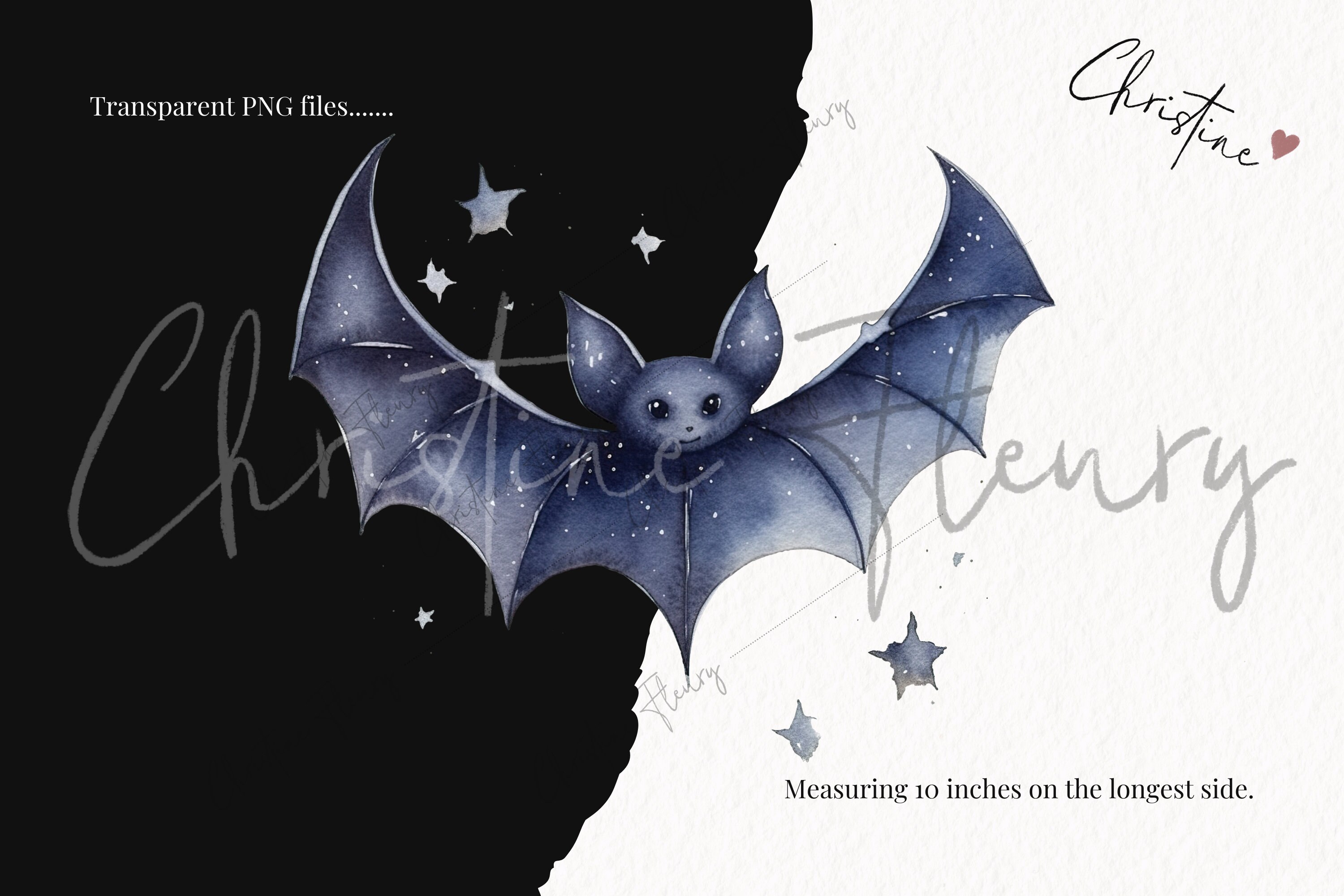 Watercolor Midnight Blue Bats Clipart Watercolor Bat PNG - Etsy