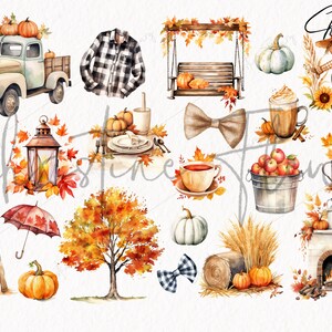 Watercolor Mega Fall Bundle Clipart, Watercolor Fall Clipart ...
