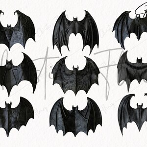 16 Cut Out Bat Wings Clipart, Halloween Clipart, Wing Overlays, Gothic ...