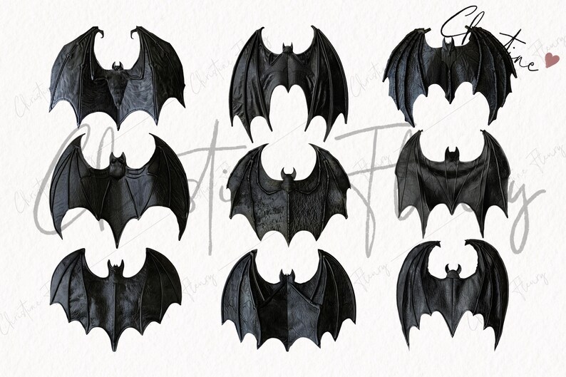 16 Cut Out Bat Wings Clipart, Halloween Clipart, Wing Overlays, Gothic ...