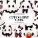 Cute Ghost Cats Clipart, Halloween PNG, Ghost Clipart, Spooky Cat PNG ...