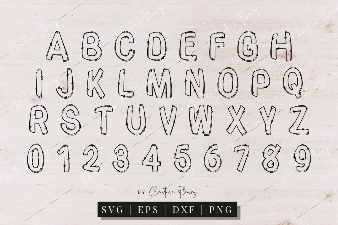 Doodle Alphabet SVG Doodle Letters Svg Doodle Numbers Svg - Etsy