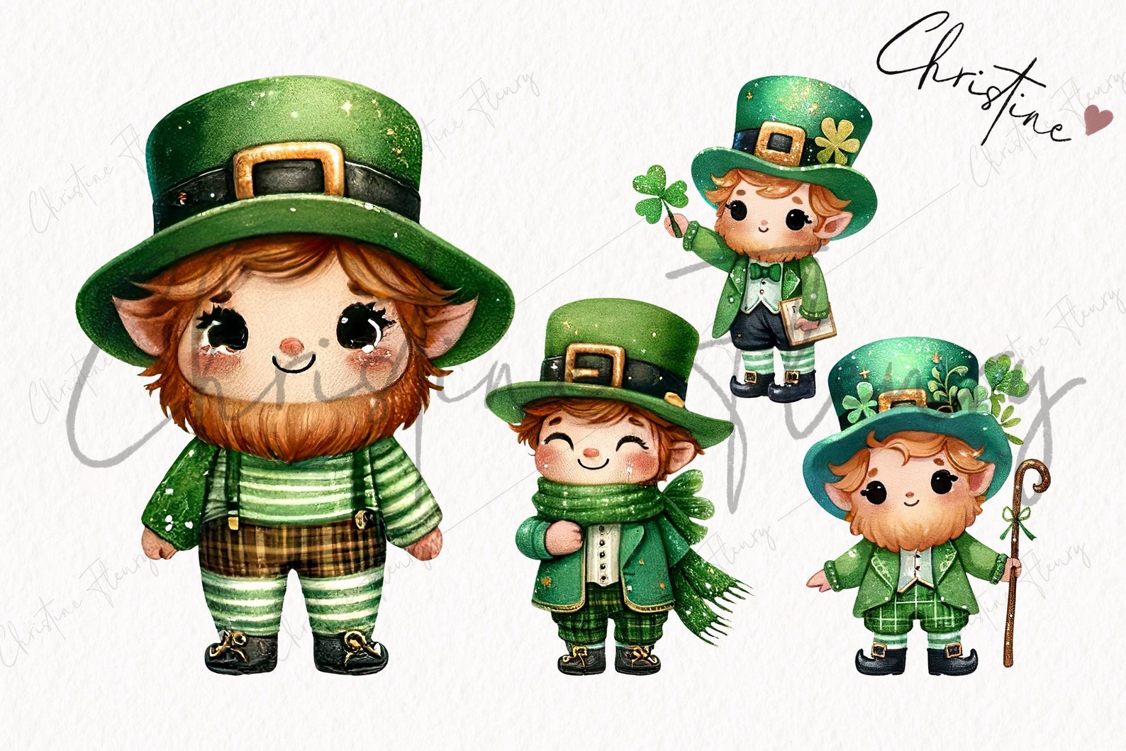 Watercolor Cute Leprechauns Clipart, ST Patrick's Day Png, Leprechaun ...