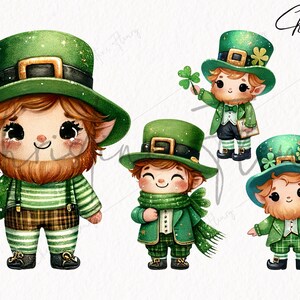 Watercolor Cute Leprechauns Clipart, ST Patrick's Day Png, Leprechaun ...