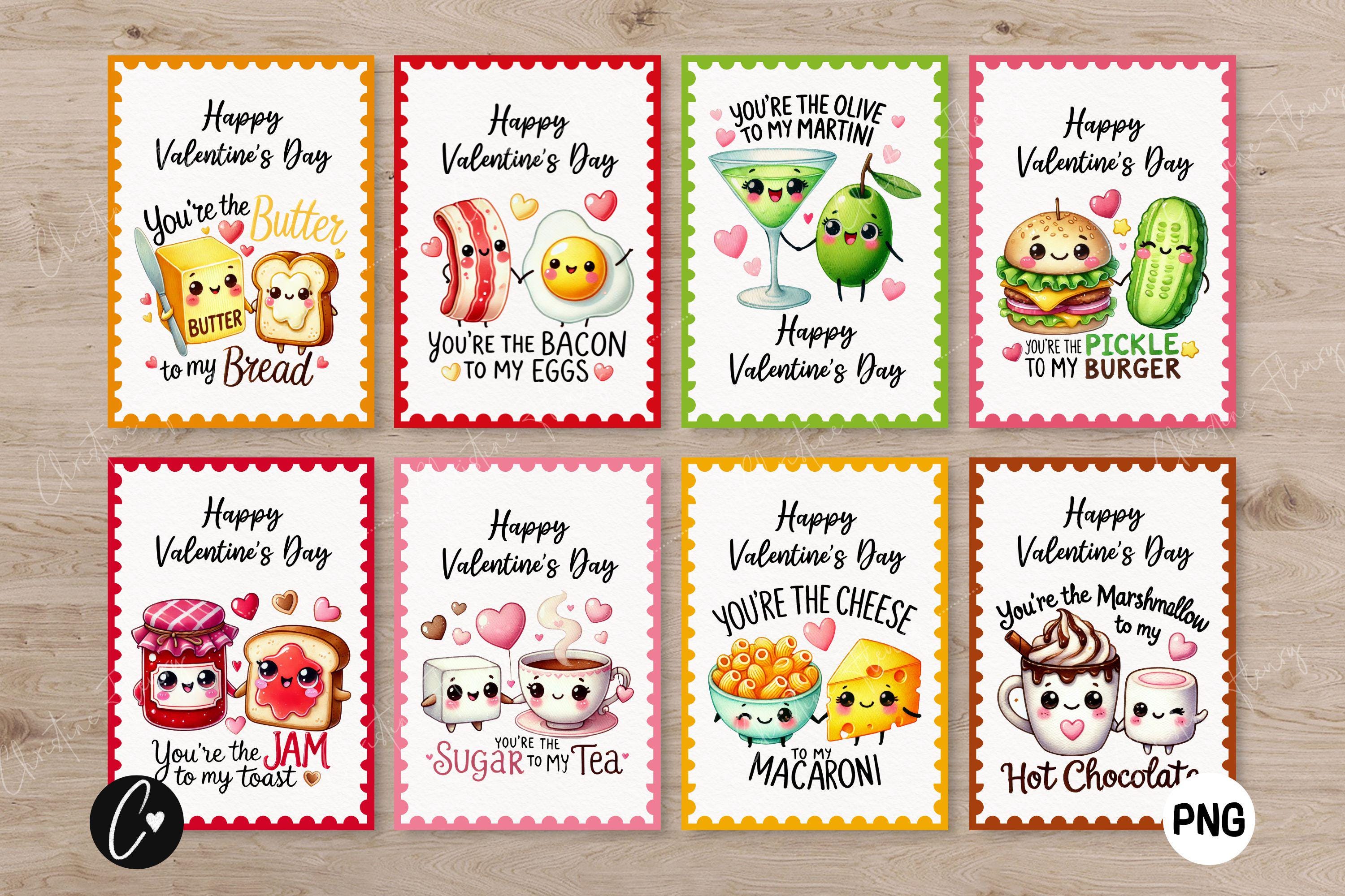 Printable Food Pun Valentine's Day Card Bundle, Funny Printable ...
