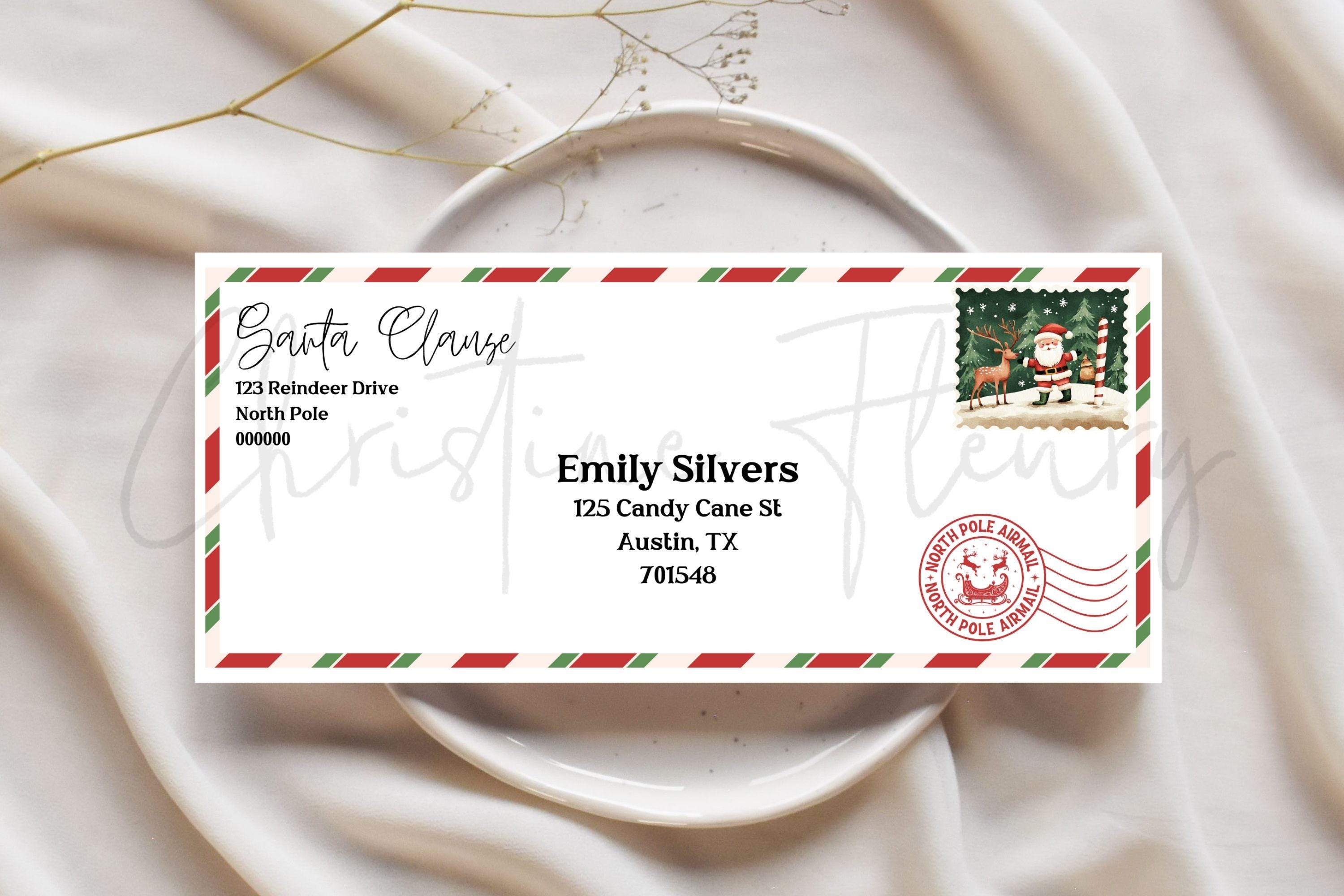 Editable Letter From Santa Envelope Template, Canva Template Printable ...