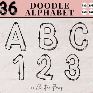 Doodle Alphabet SVG, Doodle Letters Svg, Doodle Numbers Svg, Alphabet ...