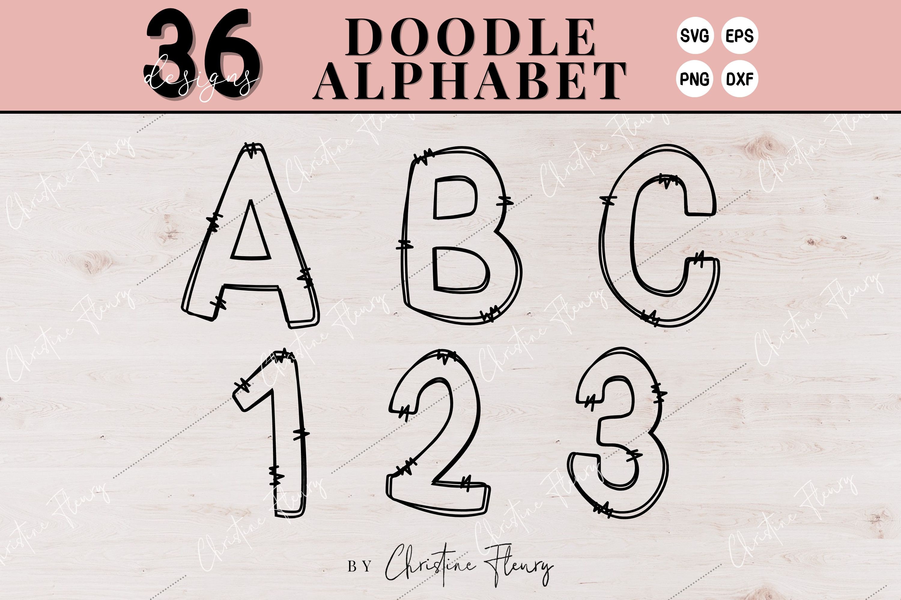 Doodle Alphabet SVG Doodle Letters Svg Doodle Numbers Svg - Etsy