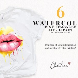 Watercolor Pink Lemonade Lips Clipart, Watercolor Lips Clipart ...