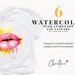 Watercolor Pink Lemonade Lips Clipart Watercolor Lips - Etsy