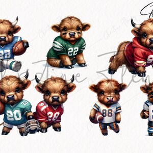 Football Highland Cows Clipart, Football PNG, Sport Clipart, Highland ...