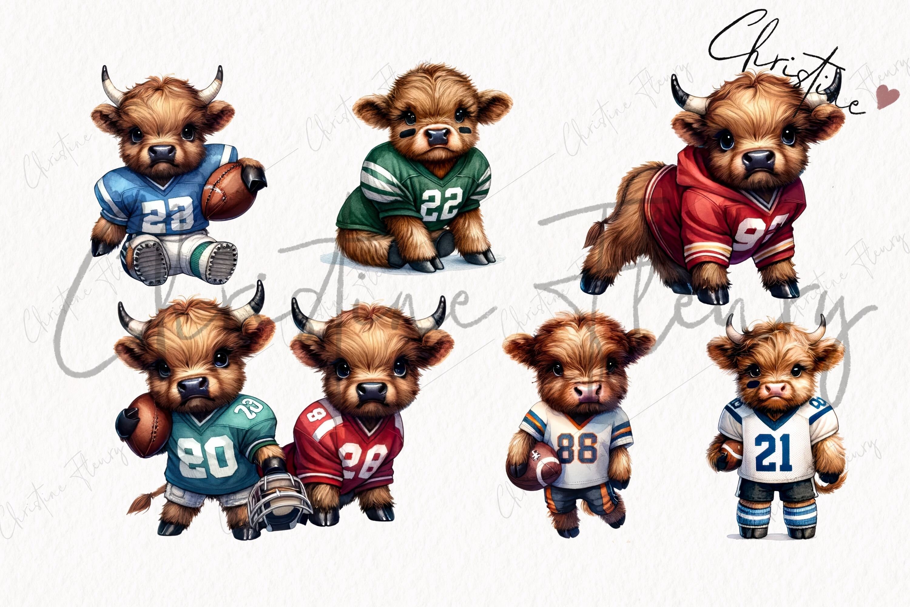 Football Highland Cows Clipart, Football PNG, Sport Clipart, Highland ...