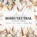 Watercolor Boho Neutral Floral Clipart, Watercolor Flower Clipart ...