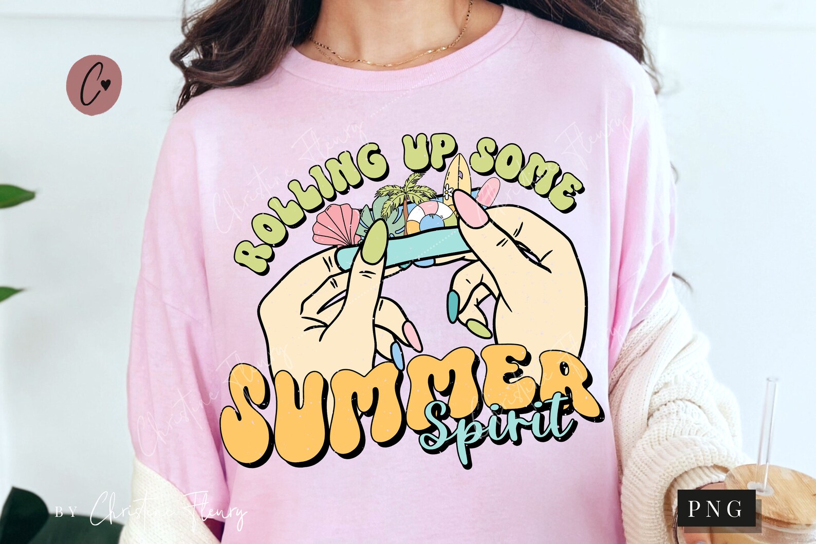 Retro Rolling up Some Summer Spirit PNG, Summer PNG, Summer Babe Png ...