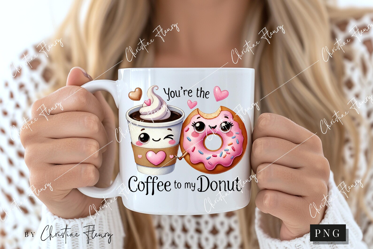 Coffee to My Donut Funny Valentine Png, Valentines Day PNG, Food Pun ...
