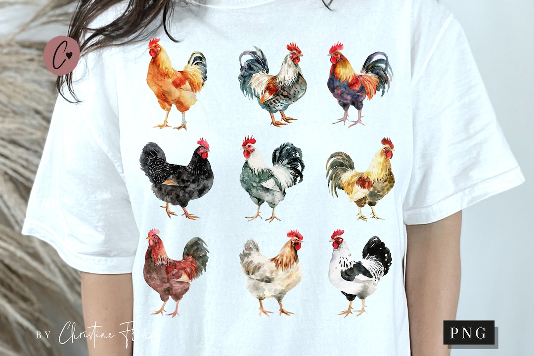 Farmhouse Chickens PNG, Boho Chickens PNG, Farm Girly Png, Chicken ...