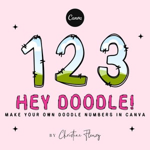 Hey Doodle Numbers for CANVA, Sublimation Doodle Numbers, Editable ...