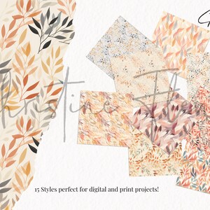 Seamless Muted Fall Leaves Digital Paper, Autumn Patterns, Printable ...