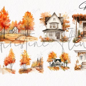 Watercolor Mega Fall Bundle Clipart, Watercolor Fall Clipart ...