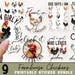 Farmhouse Chicken Sticker Bundle PNG, Printable Farm Girly Stickers ...
