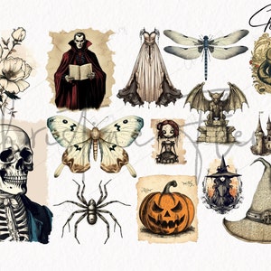 90+ Vintage Goth Clipart Bundle, Gothic Clipart, Halloween PNG, PNG ...