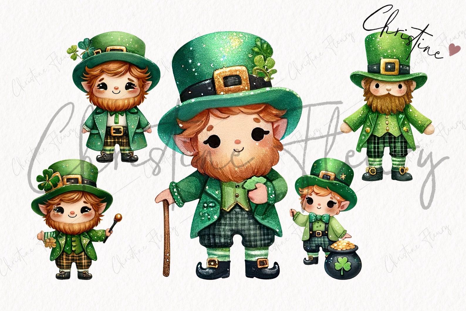 Watercolor Cute Leprechauns Clipart, ST Patrick's Day Png, Leprechaun ...