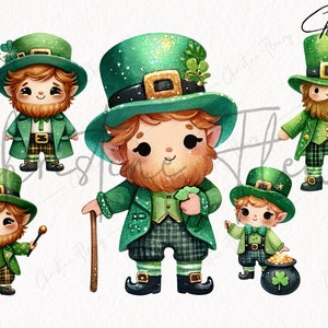 Watercolor Cute Leprechauns Clipart, ST Patrick's Day Png, Leprechaun ...